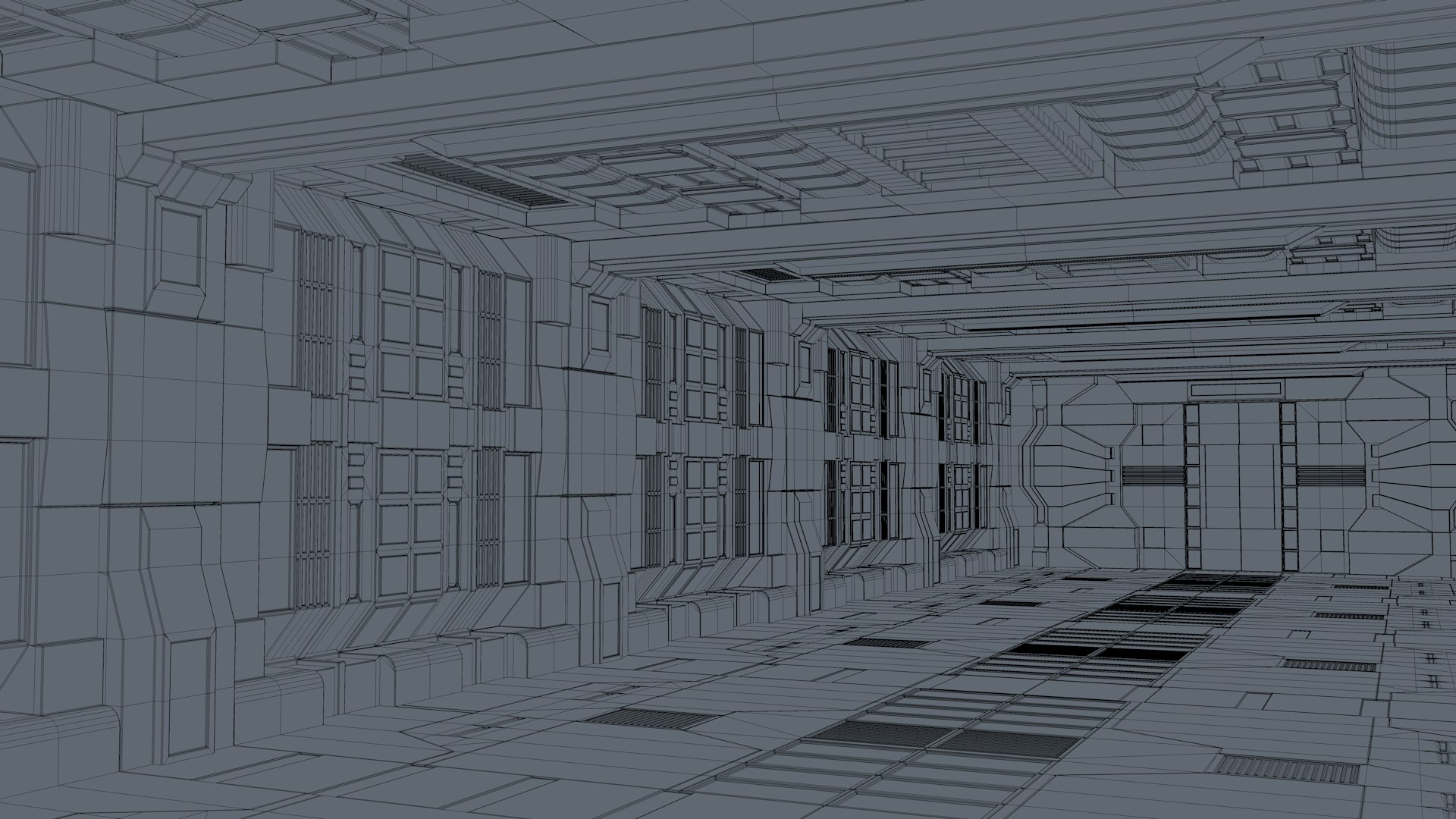 Sci Fi Corridor Interior 3D Model - TurboSquid 2517959