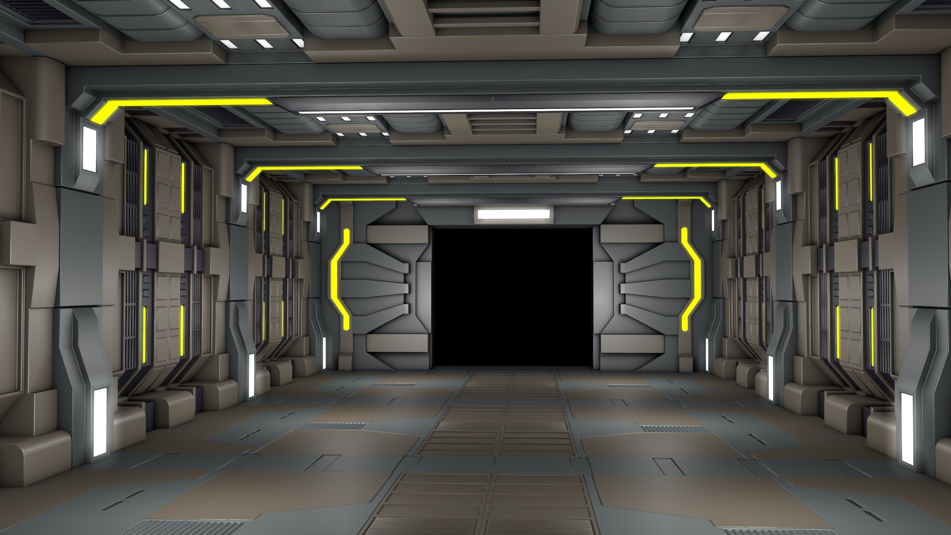 Sci Fi Corridor Interior 3D Model - TurboSquid 2517959
