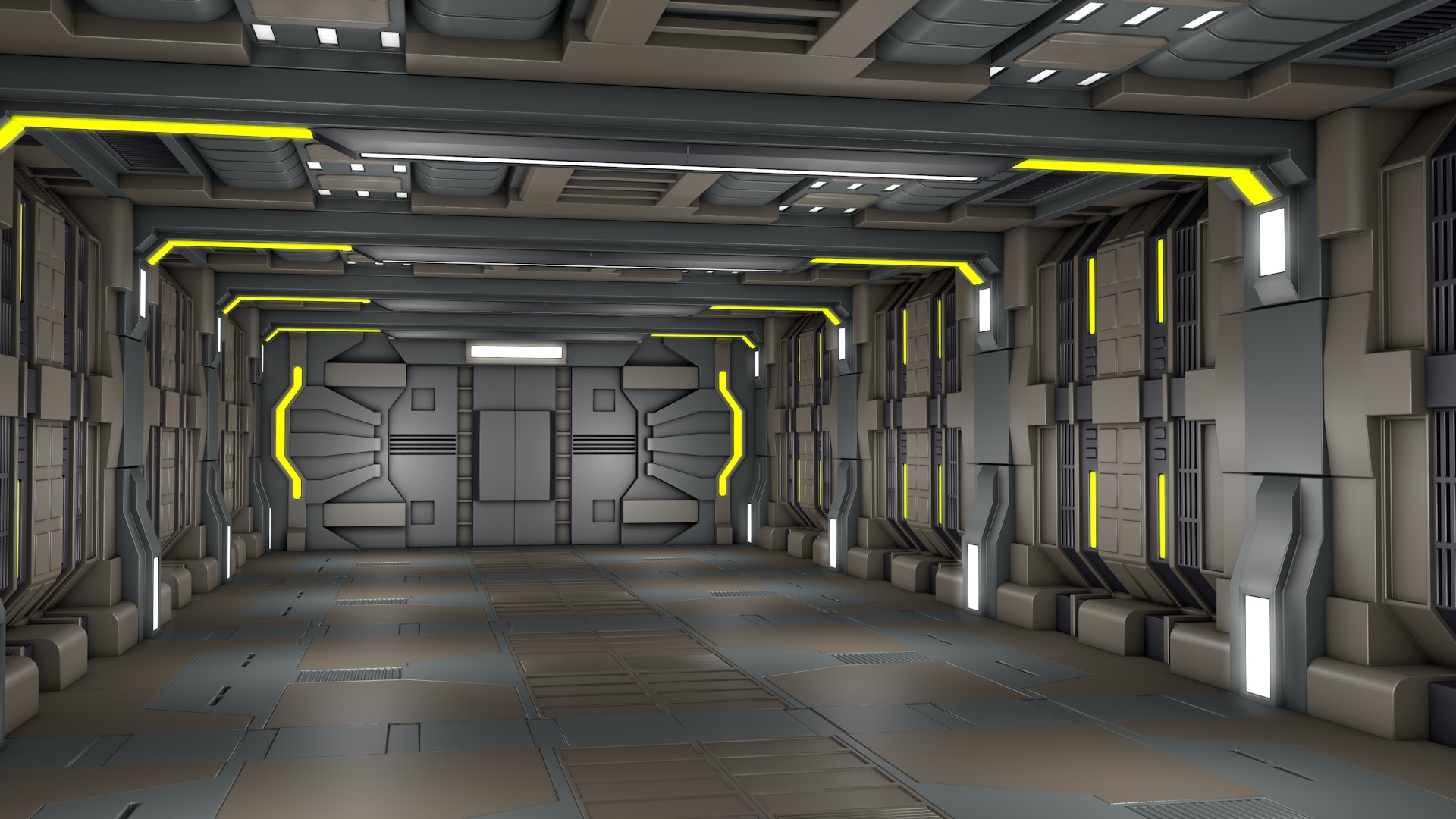 Sci Fi Corridor Interior 3D Model - TurboSquid 2517959