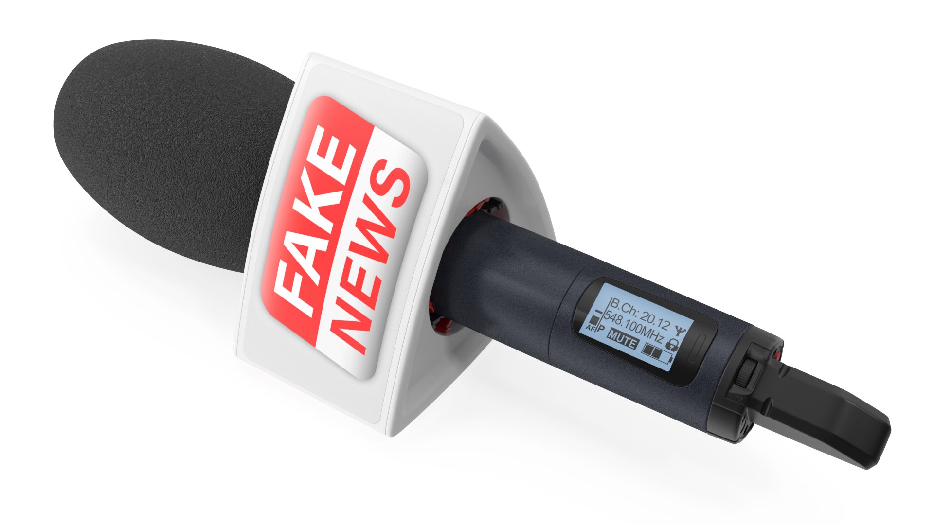 Fake News Handheld Microphone Triangular 3D model - TurboSquid 2169052