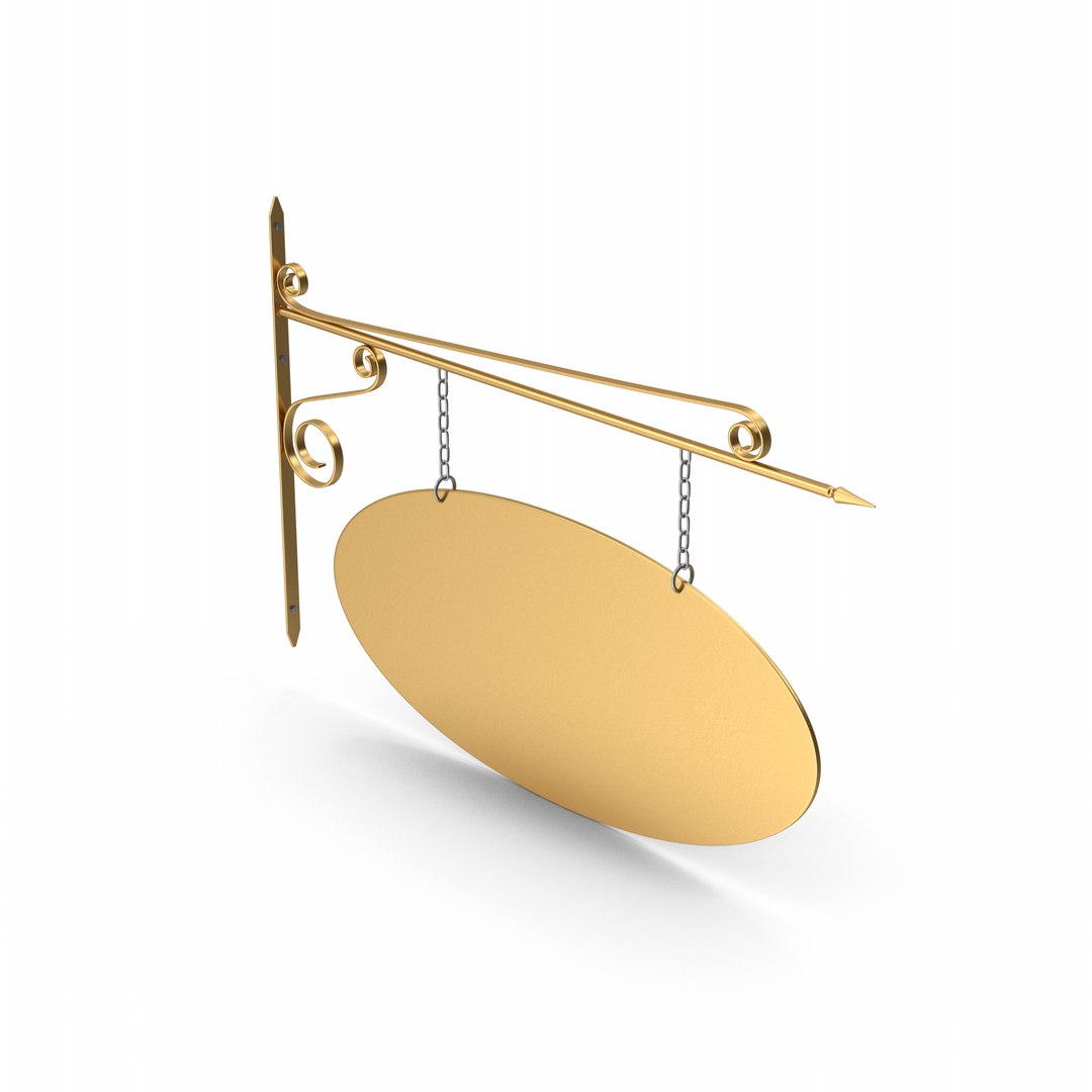 3D Model Gold Street Sign - TurboSquid 2114243