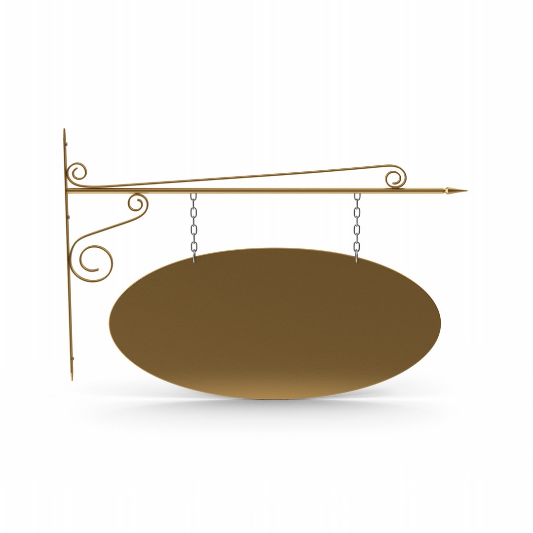 3D Model Gold Street Sign - TurboSquid 2114243