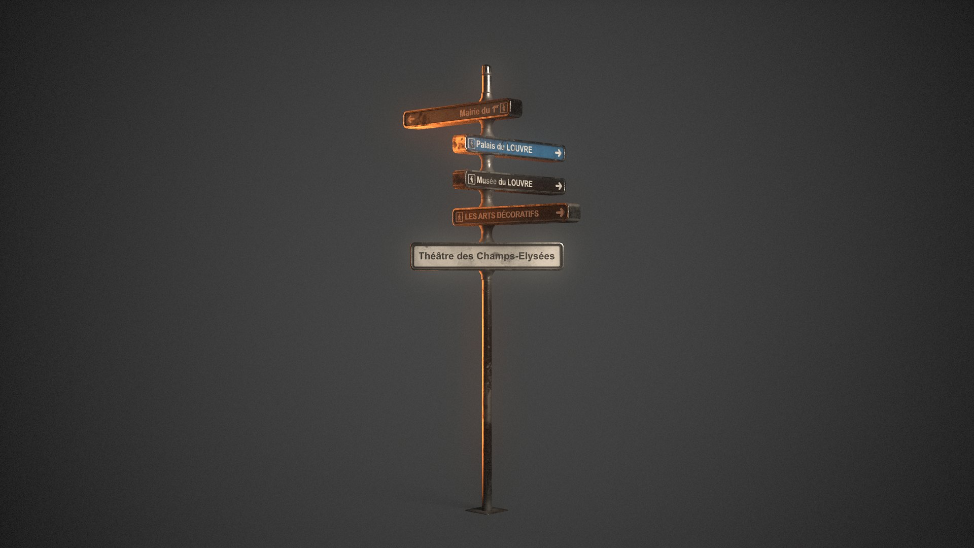 Directional Signage 3D Model - TurboSquid 2349996