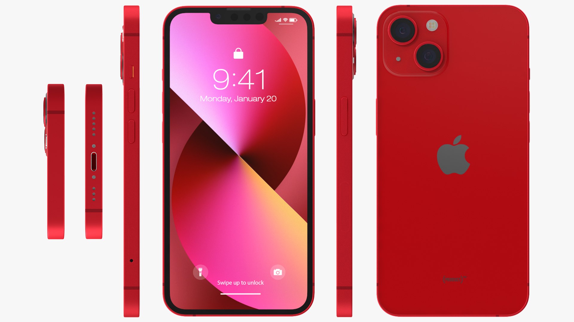 Red Apple IPhone 13 Model - TurboSquid 1827183