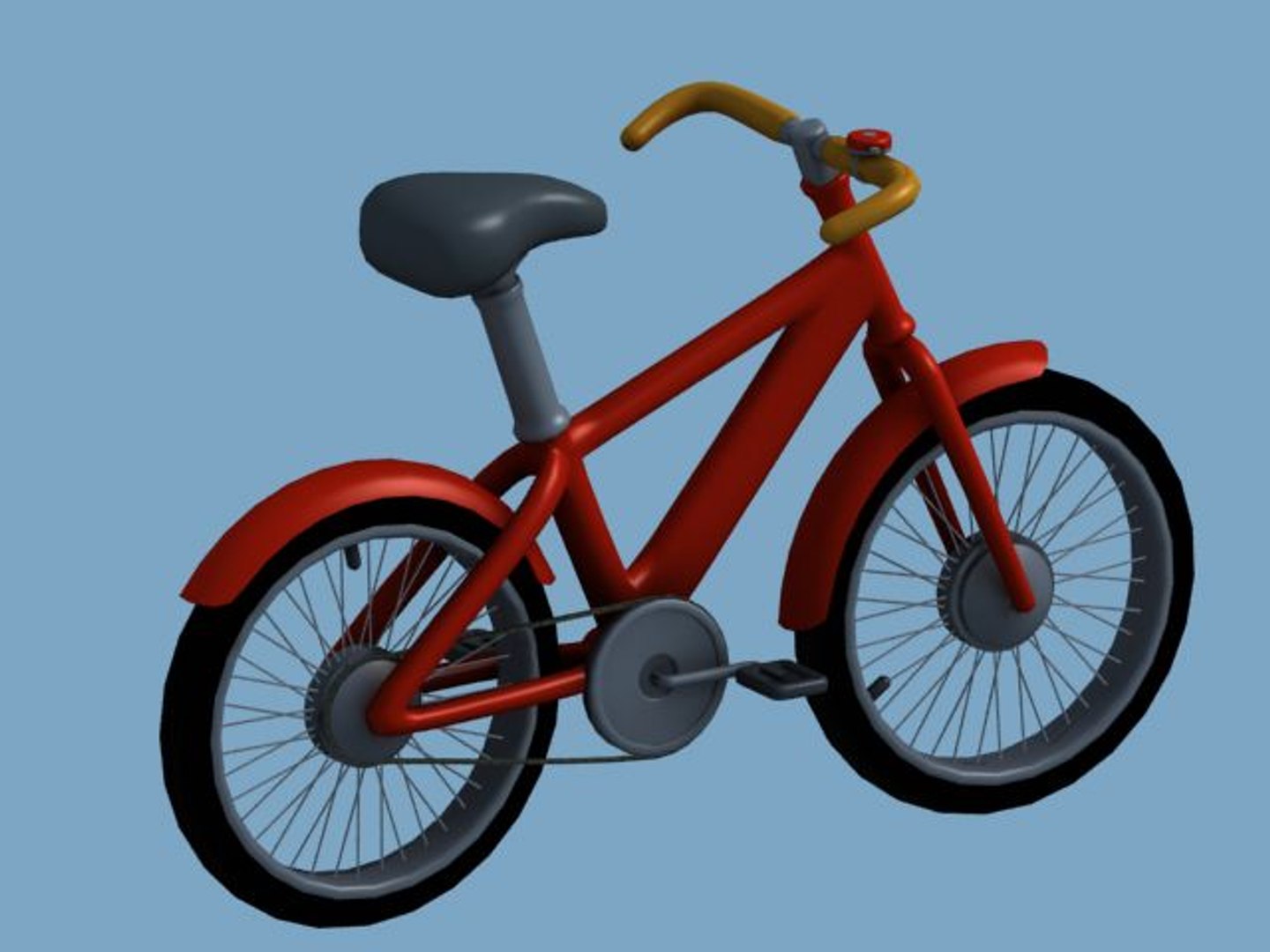 cartoon bicycle obj