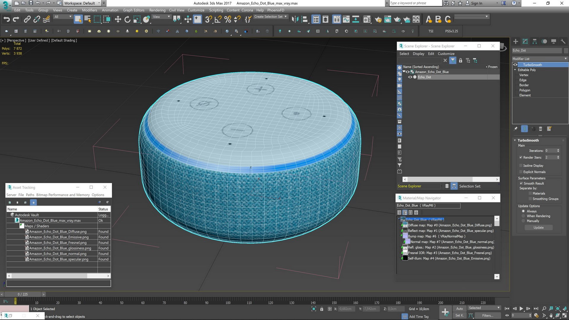 Amazon Echo Dot Blue 3D - TurboSquid 1998236