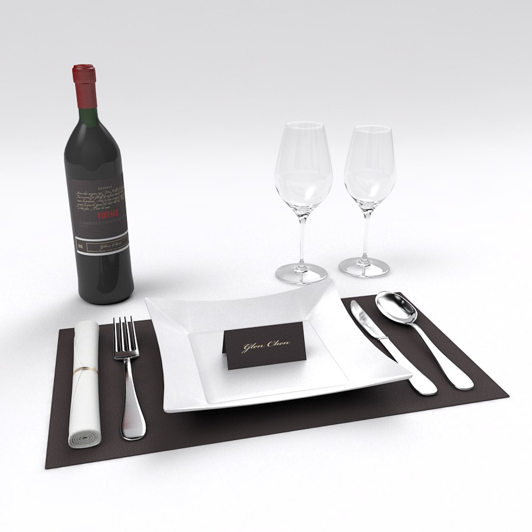 western table settings 3ds