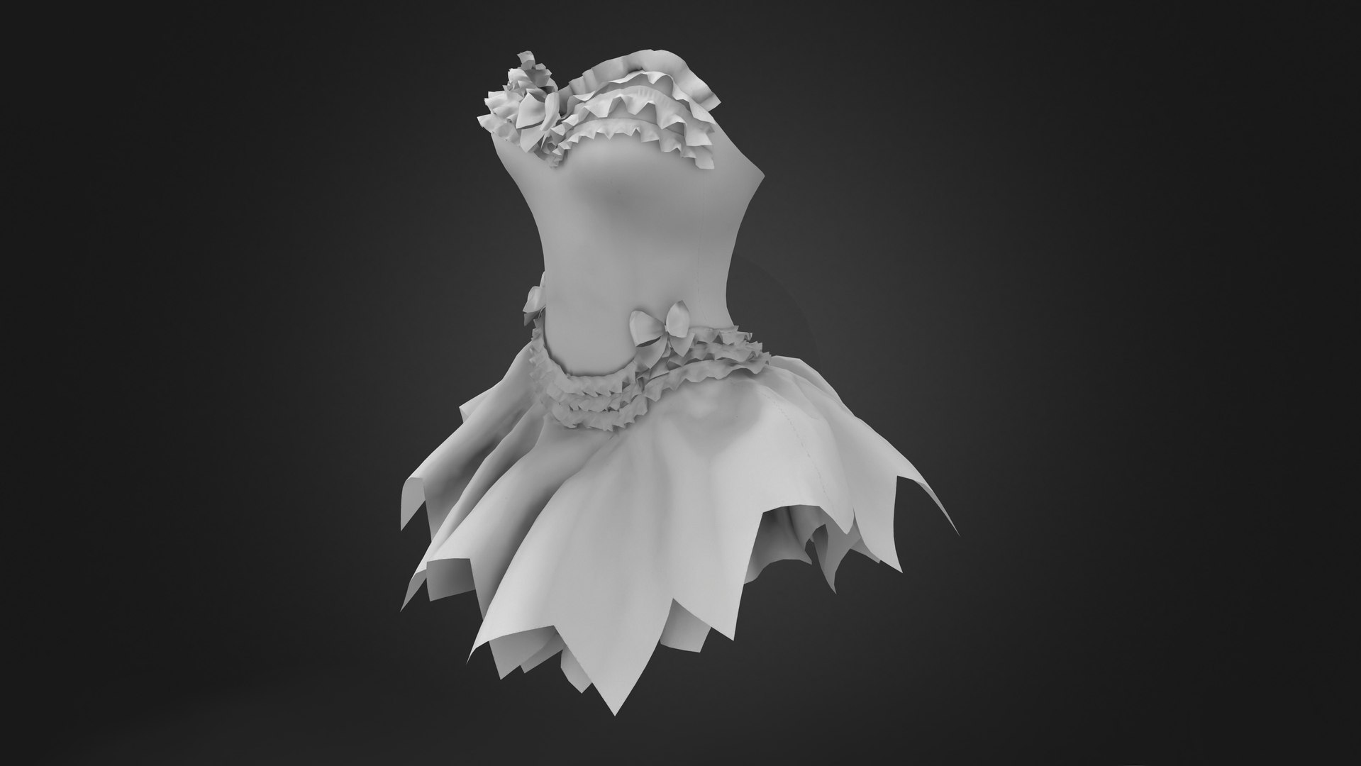 Bridal Corset With Tutu Skirt 3D Model - TurboSquid 1889291
