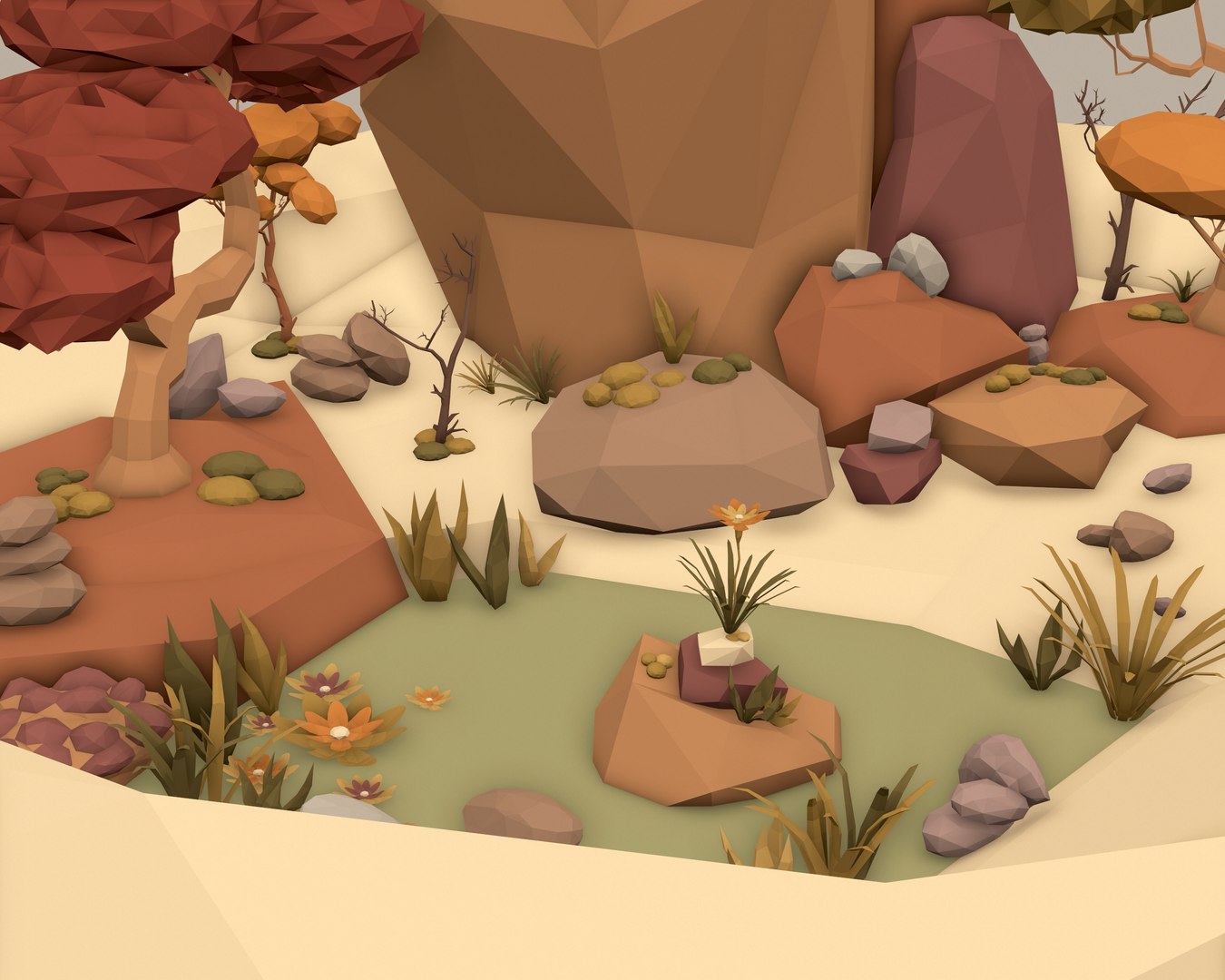 Cartoon Style Floating Island -Autumn -LOW POLY 3D model - TurboSquid ...