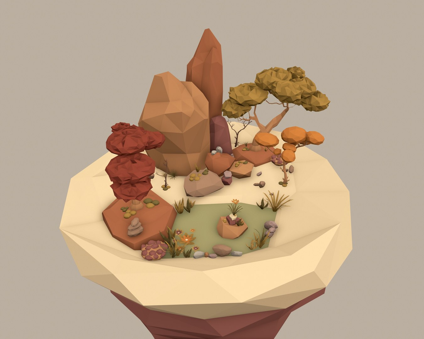 Cartoon Style Floating Island -Autumn -LOW POLY 3D model - TurboSquid ...