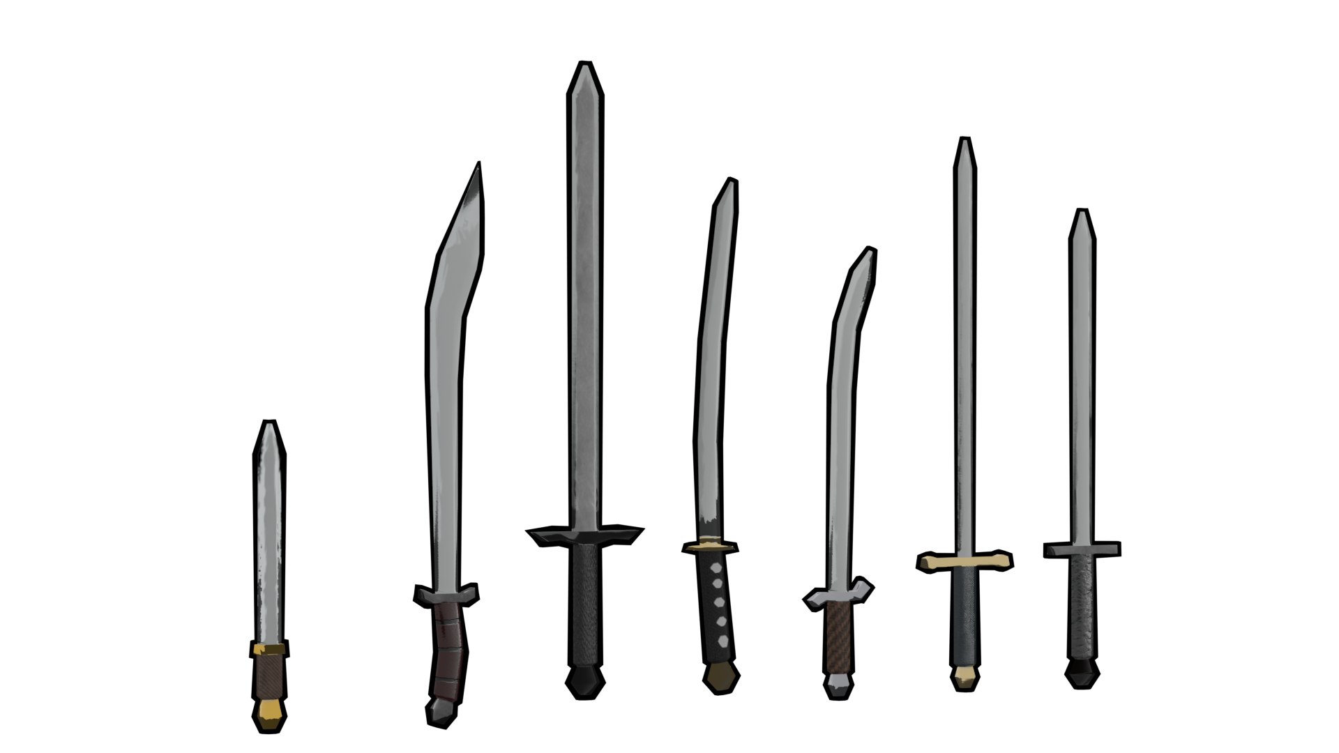 3D Cellshaded Stylized Swords Weaponpack - TurboSquid 2067073
