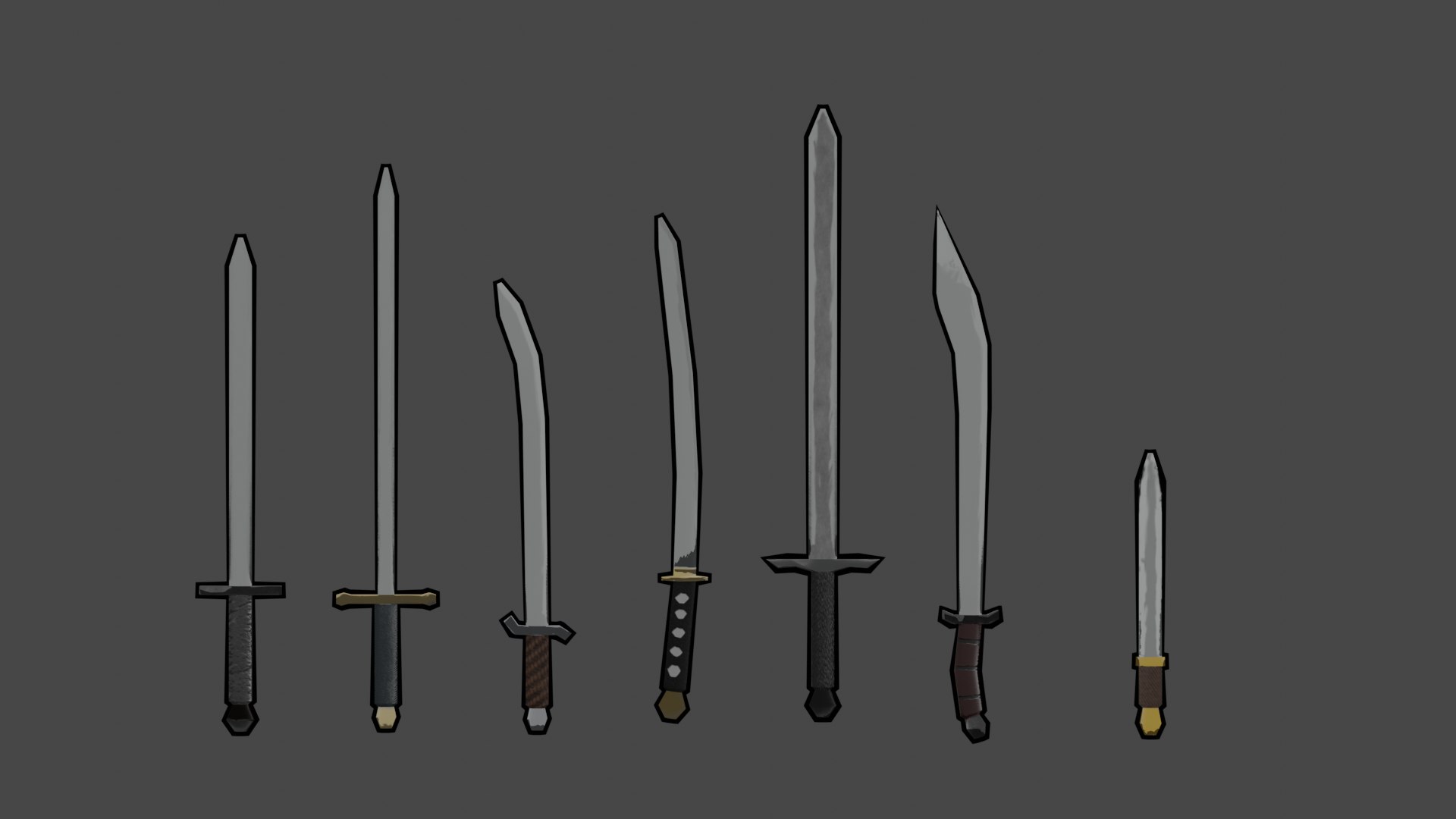 3D Cellshaded Stylized Swords Weaponpack - TurboSquid 2067073