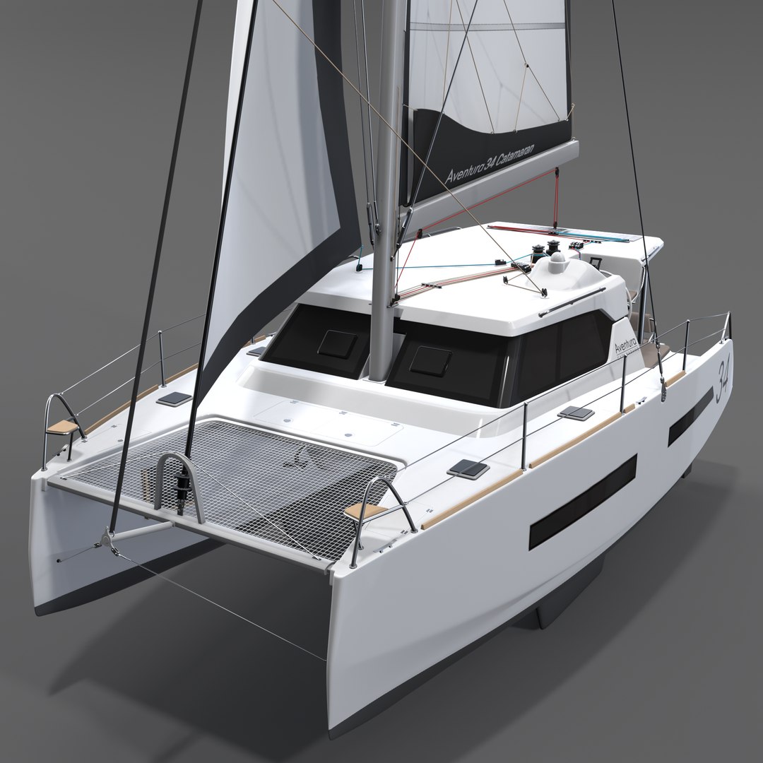 3D 3D Catamaran Aventura 34 - TurboSquid 1804238