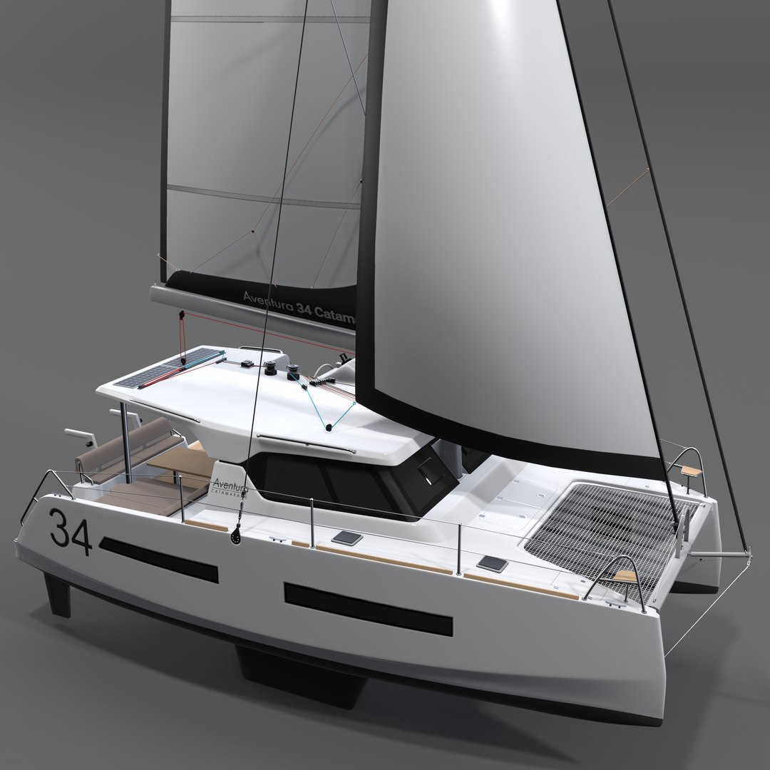 3D 3D Catamaran Aventura 34 - TurboSquid 1804238