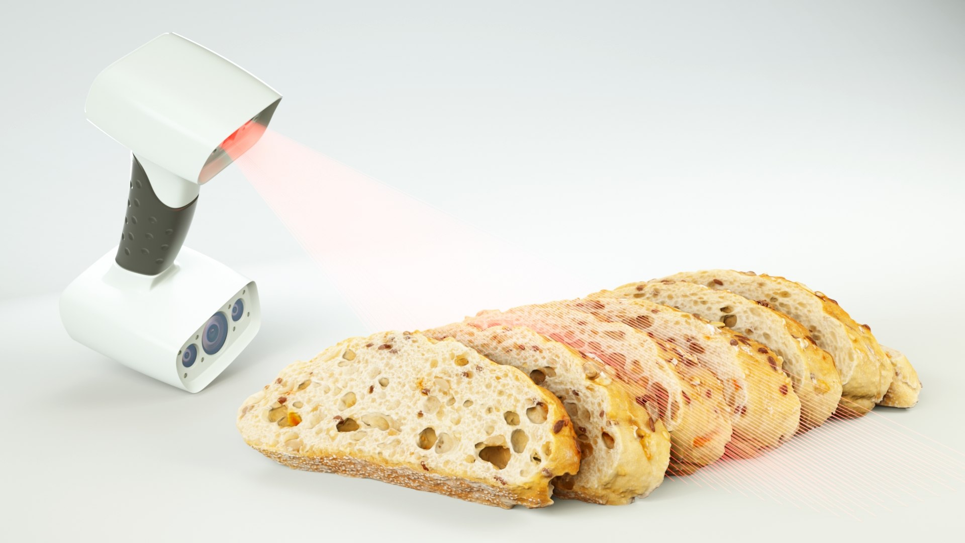3D Sliced Baguette Or Cut French Bread With Seeds And Spices Scan Model ...