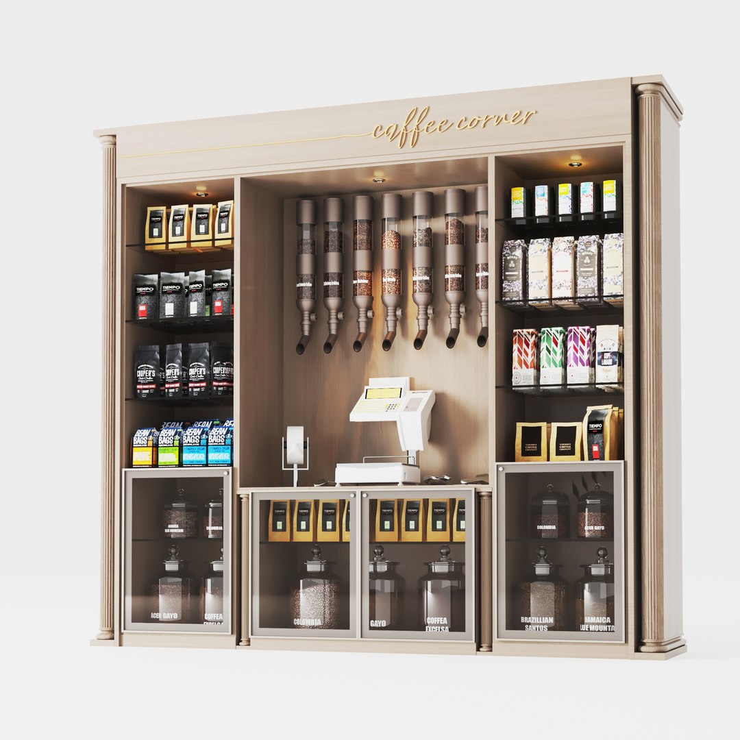 3D Coffee Corner Display CC1 Model - TurboSquid 2216004