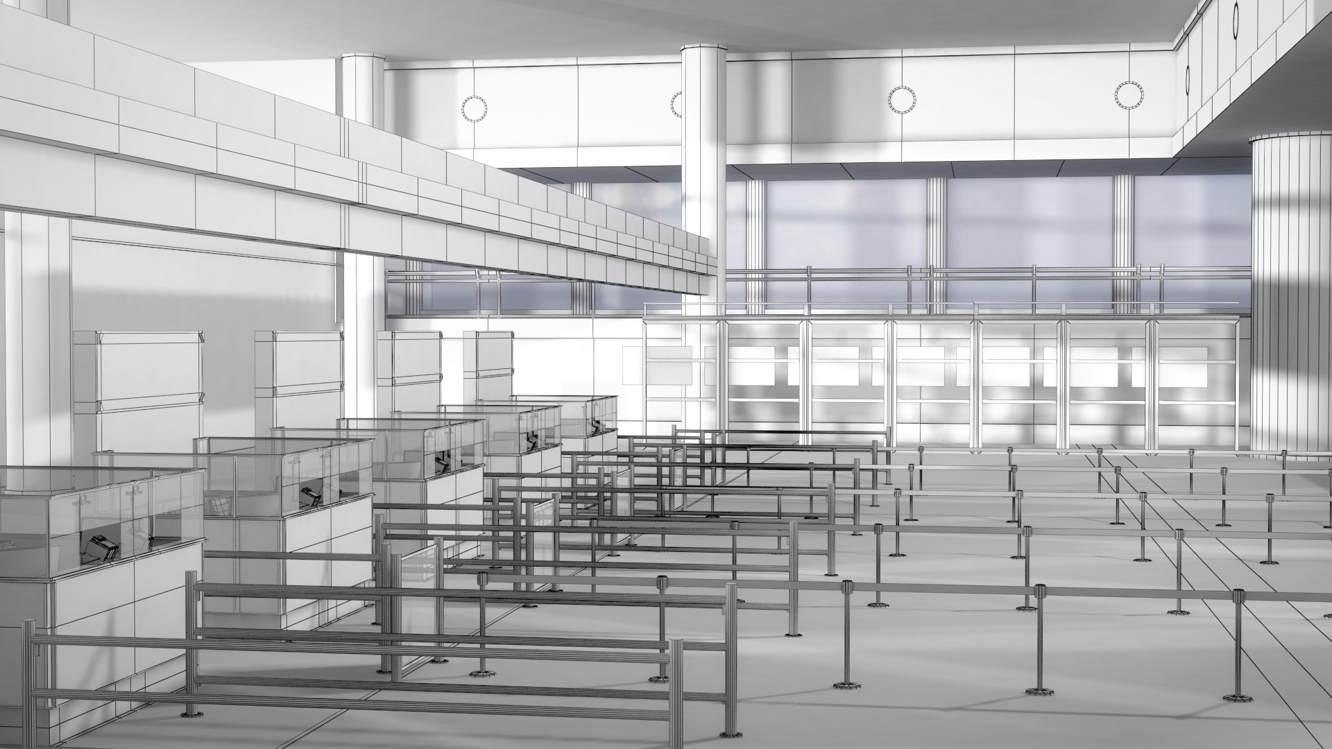 3D Immigration Counter Model - TurboSquid 2318838