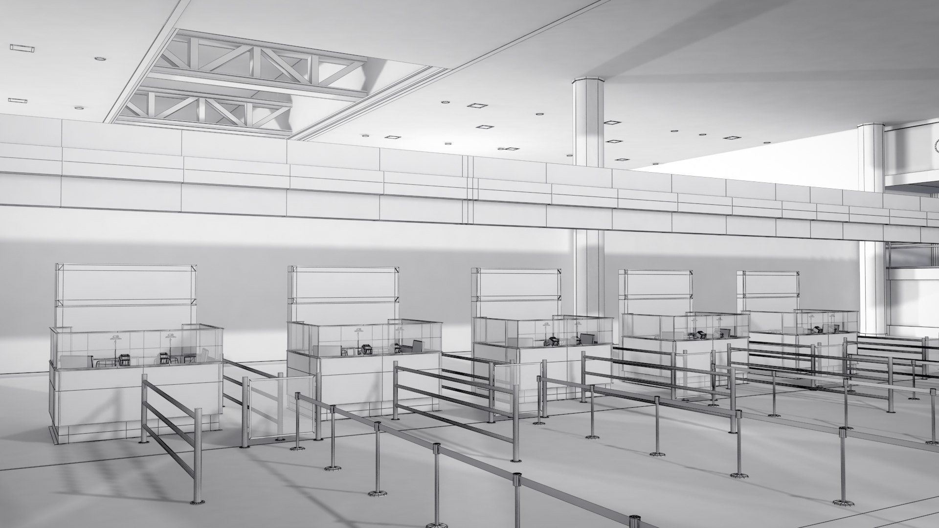 3D Immigration Counter Model - TurboSquid 2318838