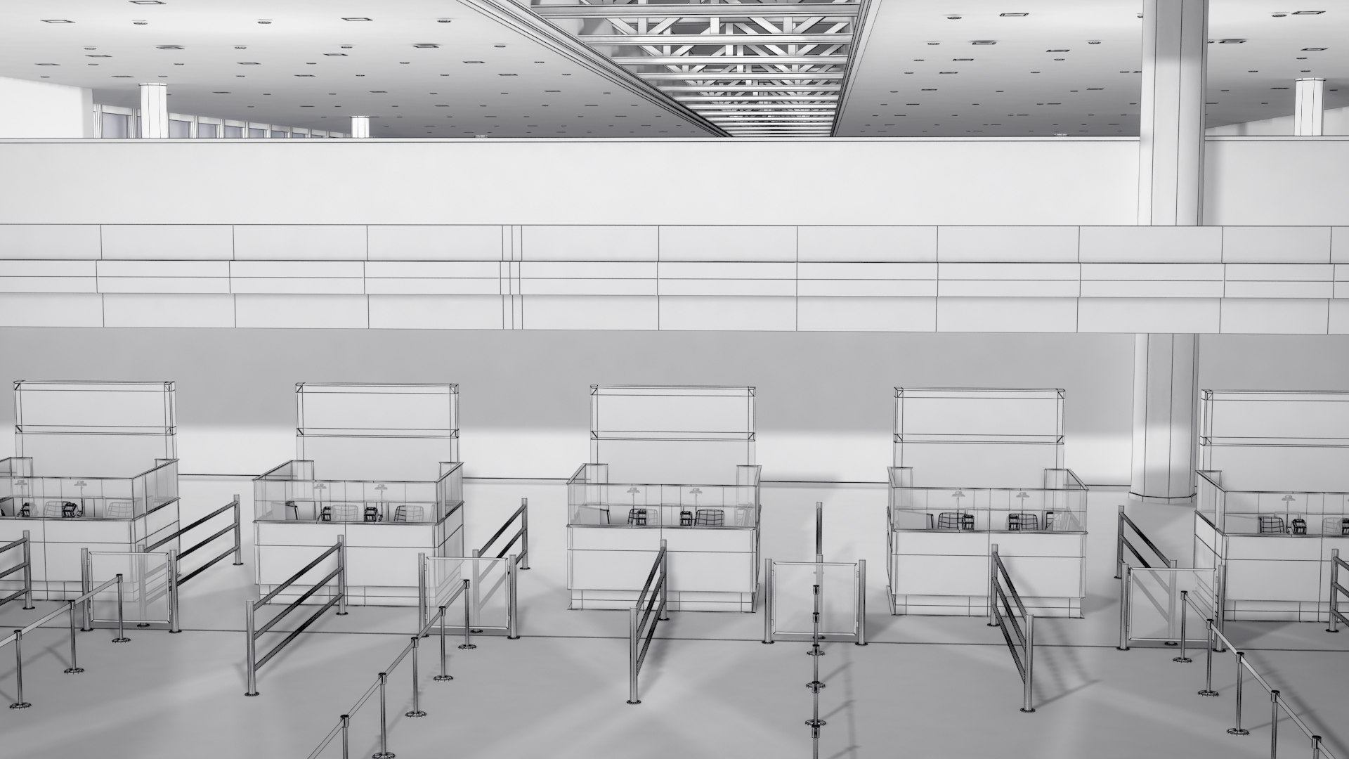 3D Immigration Counter Model - TurboSquid 2318838