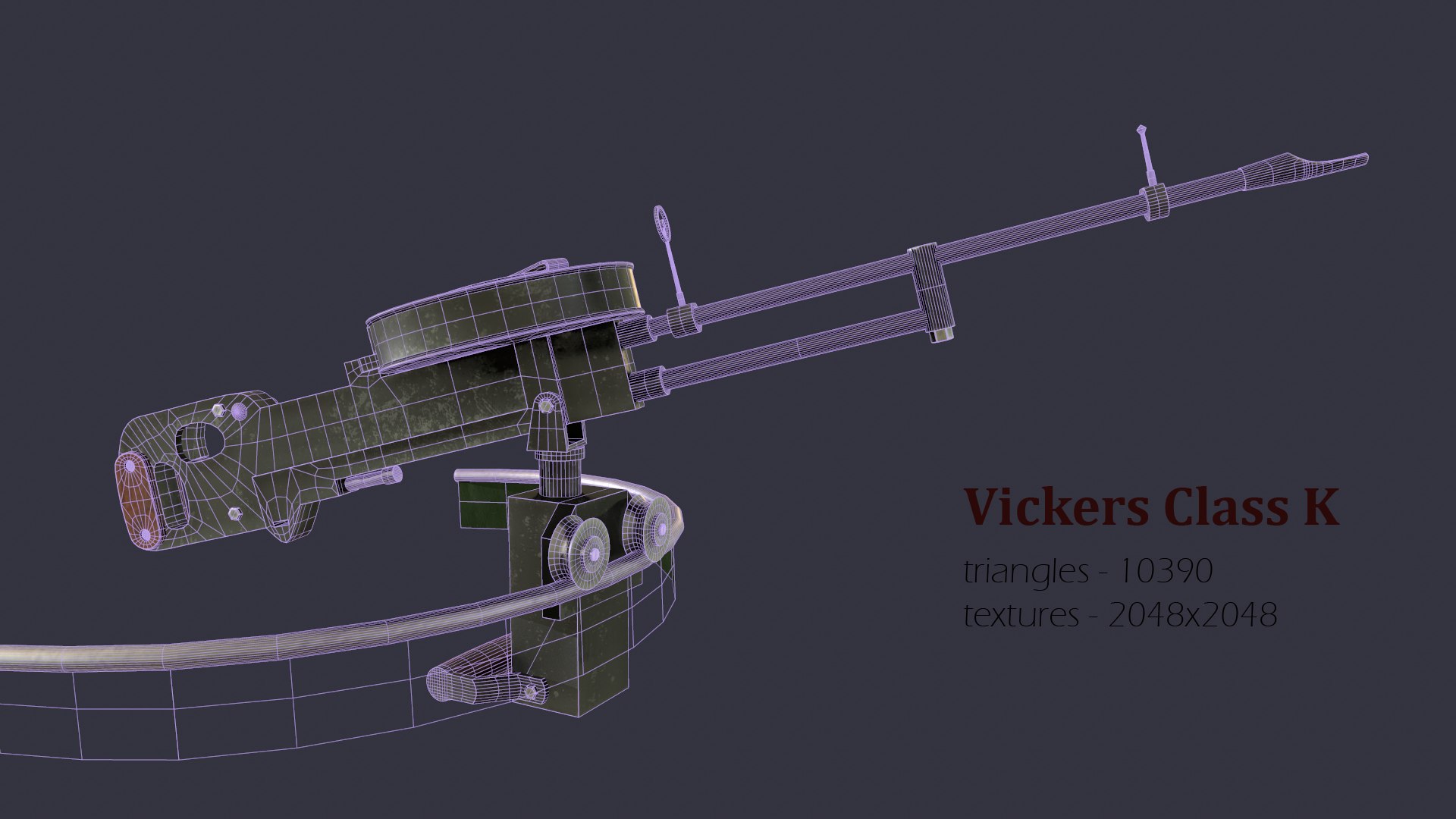 3D Vickers K Machine Gun Model - TurboSquid 1591640