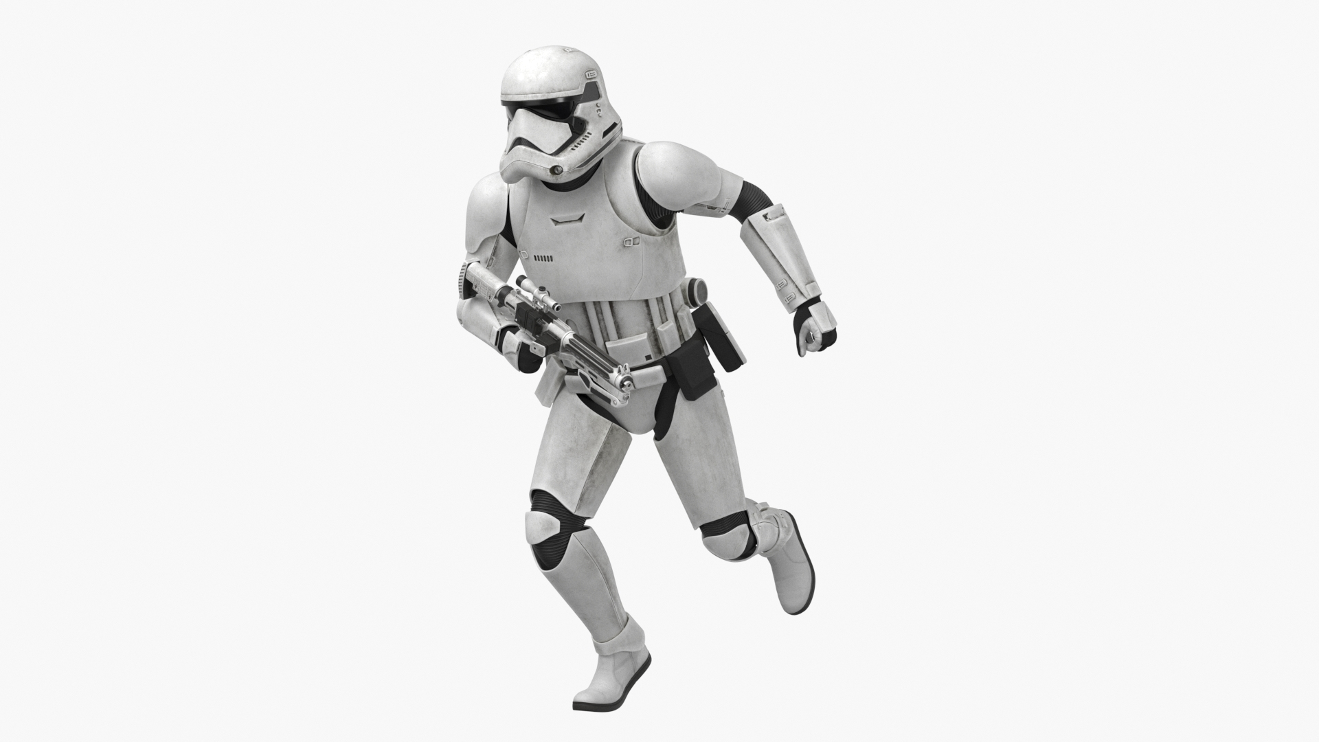 Dirty First Order Stormtrooper With Blaster Running 3D Model ...