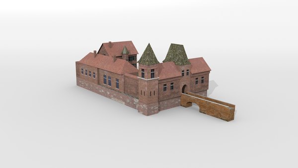 Mansion moated castle 3D model - TurboSquid 1483733