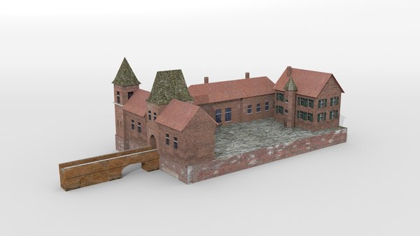 Mansion moated castle 3D model - TurboSquid 1483733