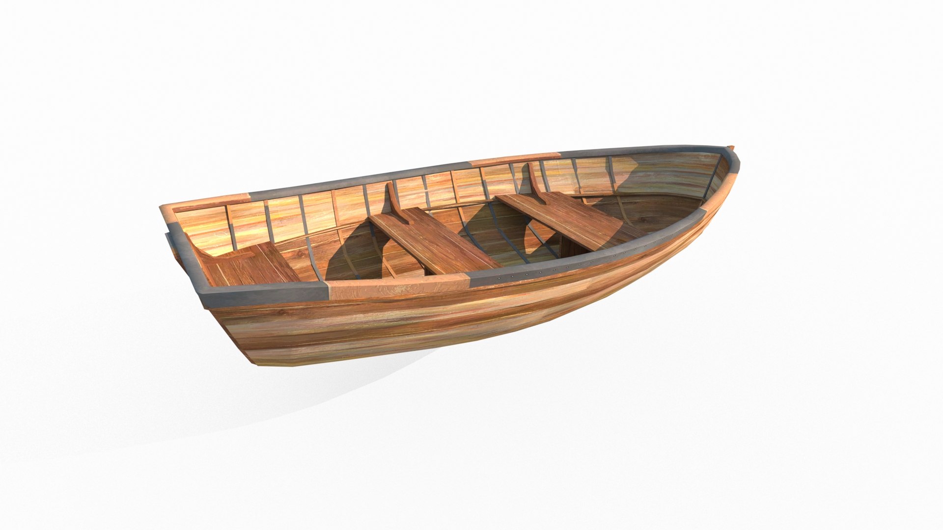 3D Modern Vehicle Small Wooden Boat Model - TurboSquid 2260557
