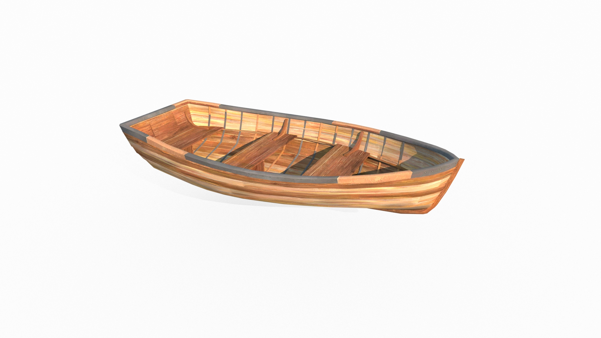 3D Modern Vehicle Small Wooden Boat Model - TurboSquid 2260557