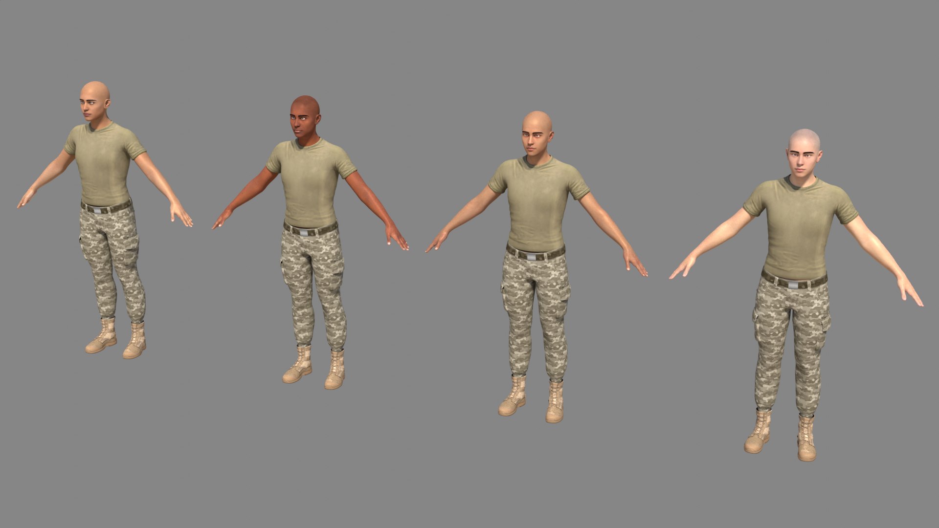 3D Army Recruit Soldiers - TurboSquid 2182678