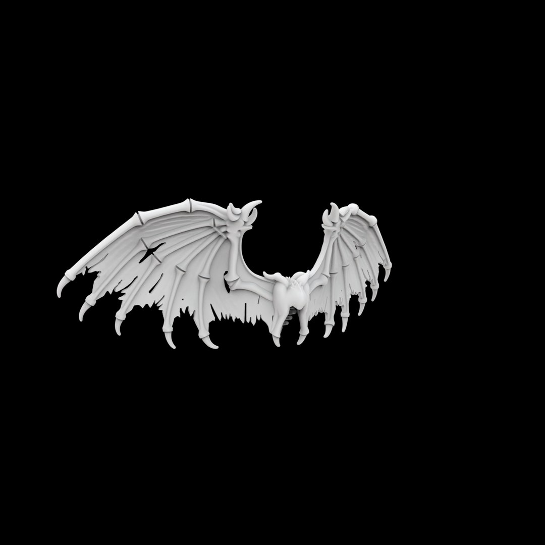 3D Tattered Demonic Wings With Rusted Metal Frame 3D Print Model ...
