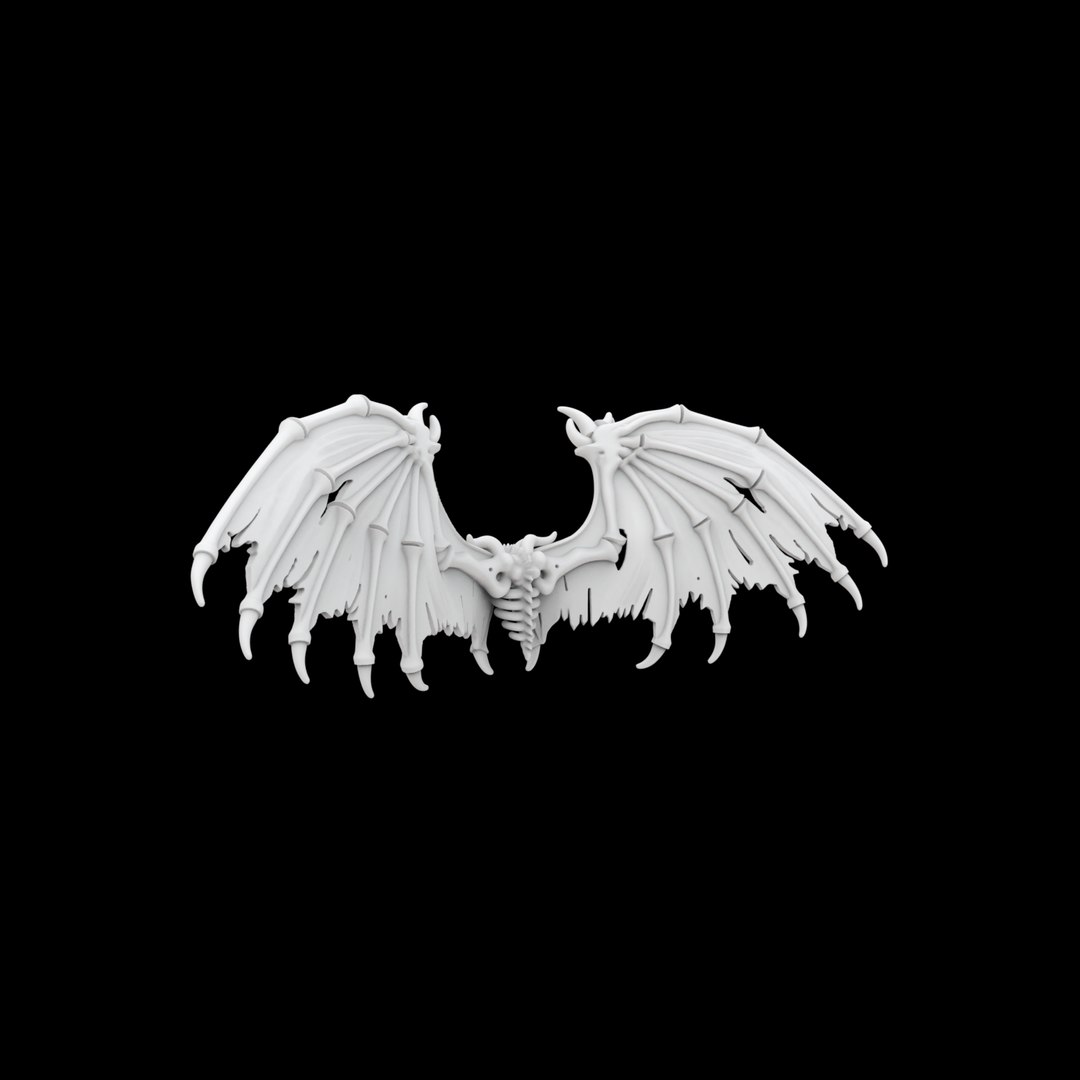 3D Tattered Demonic Wings With Rusted Metal Frame 3D Print Model ...
