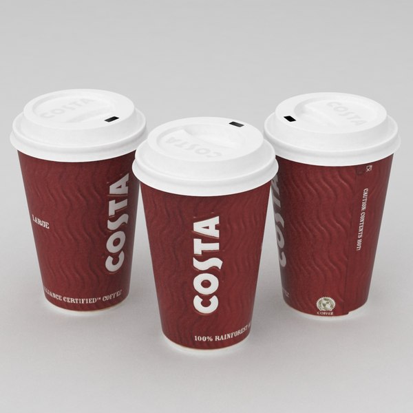 3d model costa coffe cup