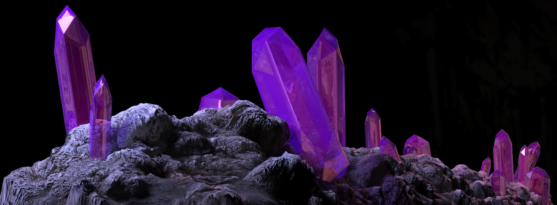 3d ridge crystals model