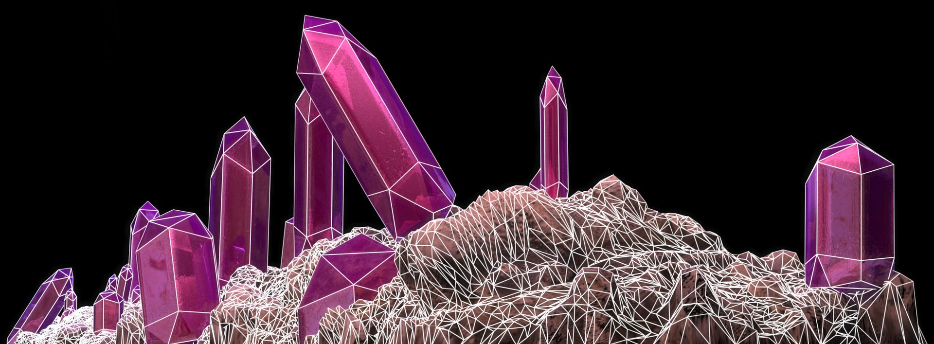 3d ridge crystals model