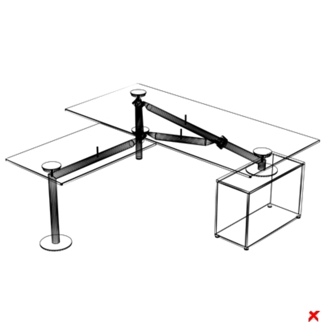 Office Table 3d Model