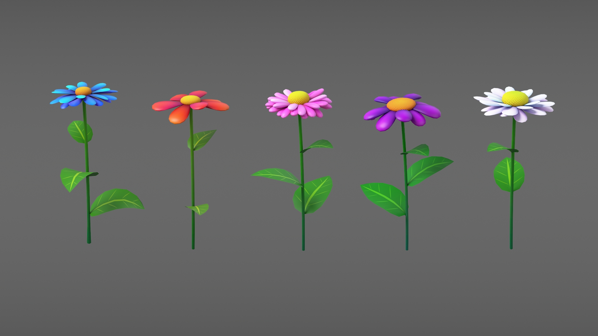 3D Model Cartoon Flowers Collection - TurboSquid 2049434