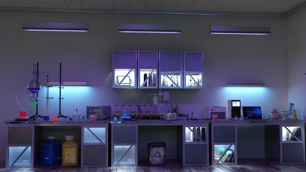 Laboratory Modern Night 3D - TurboSquid 1747202