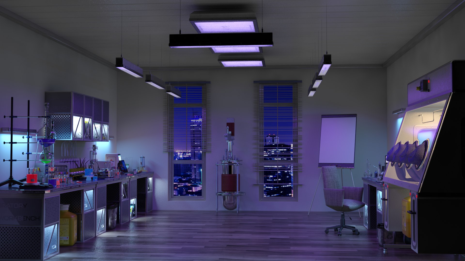 Laboratory Modern Night 3D - TurboSquid 1747202