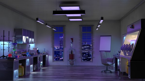 Laboratory Modern Night 3D - TurboSquid 1747202