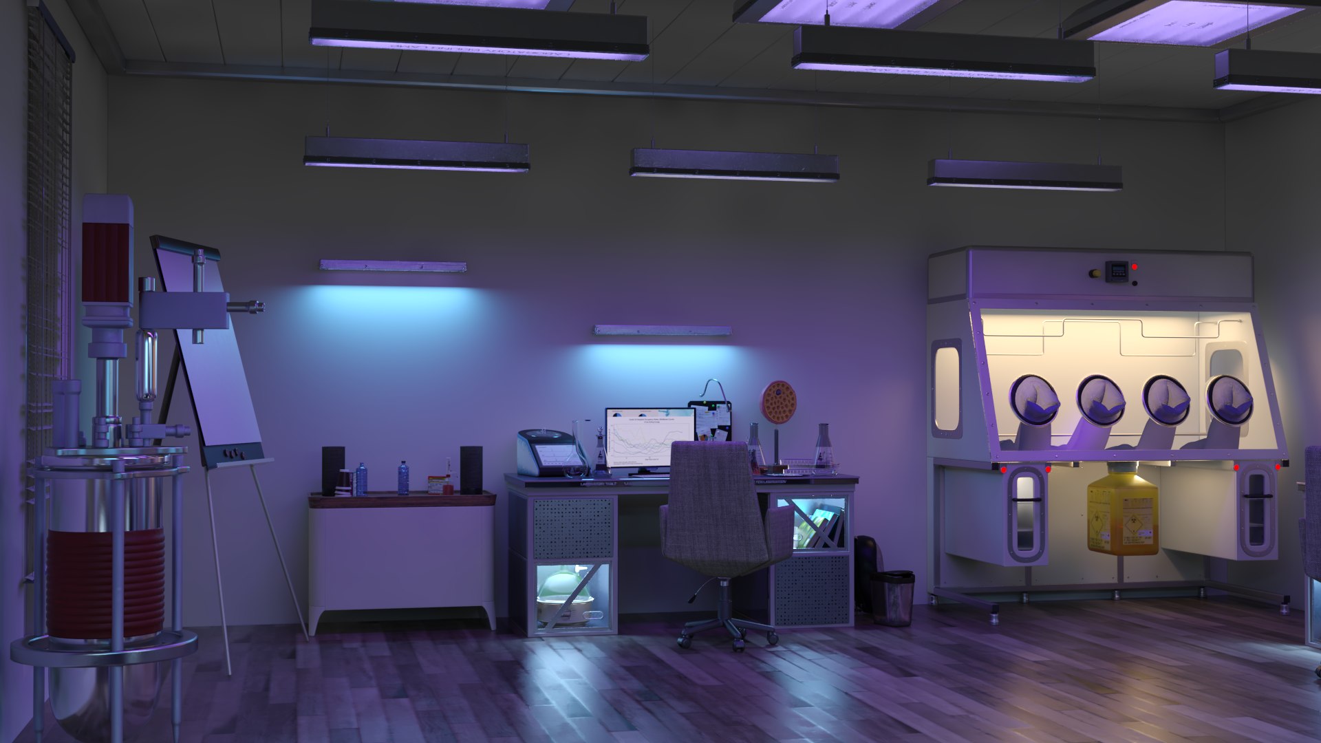 Laboratory Modern Night 3D - TurboSquid 1747202