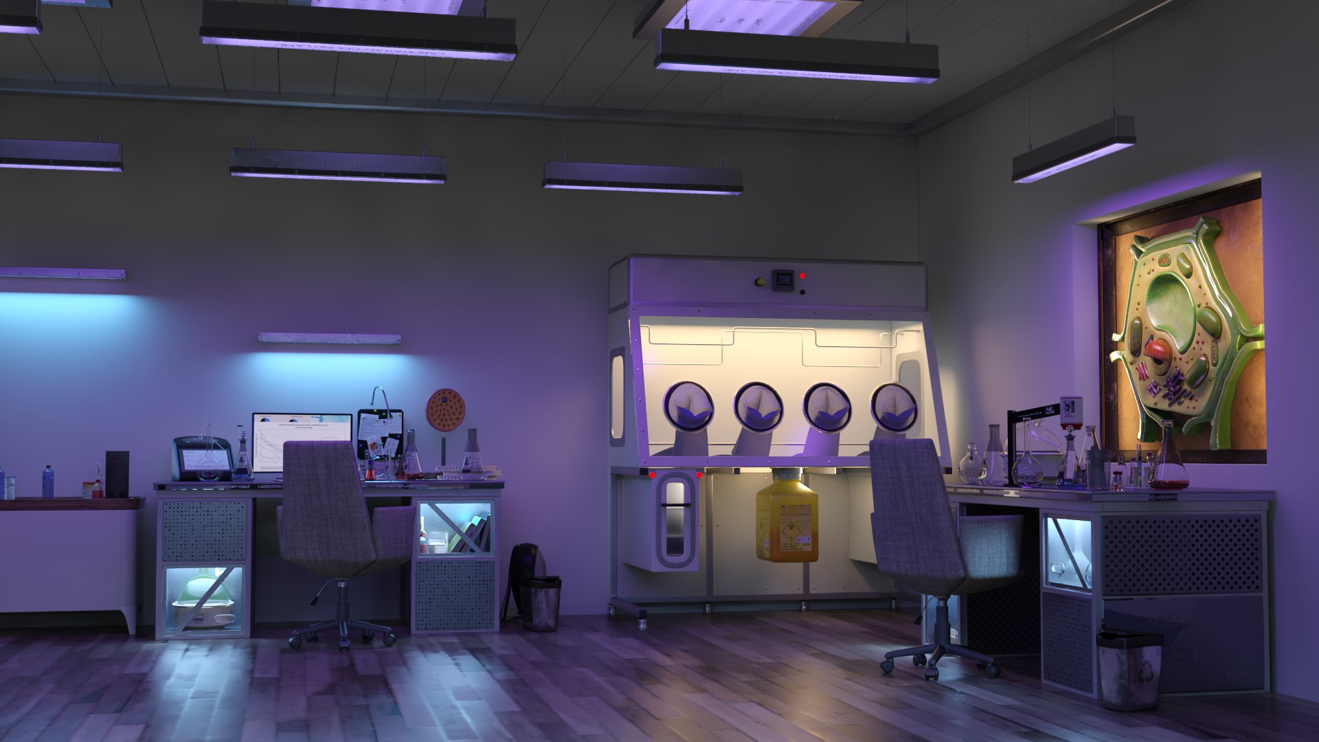 Laboratory Modern Night 3D - TurboSquid 1747202