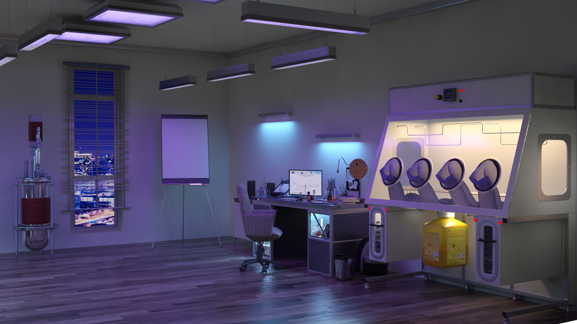 Laboratory Modern Night 3D - TurboSquid 1747202