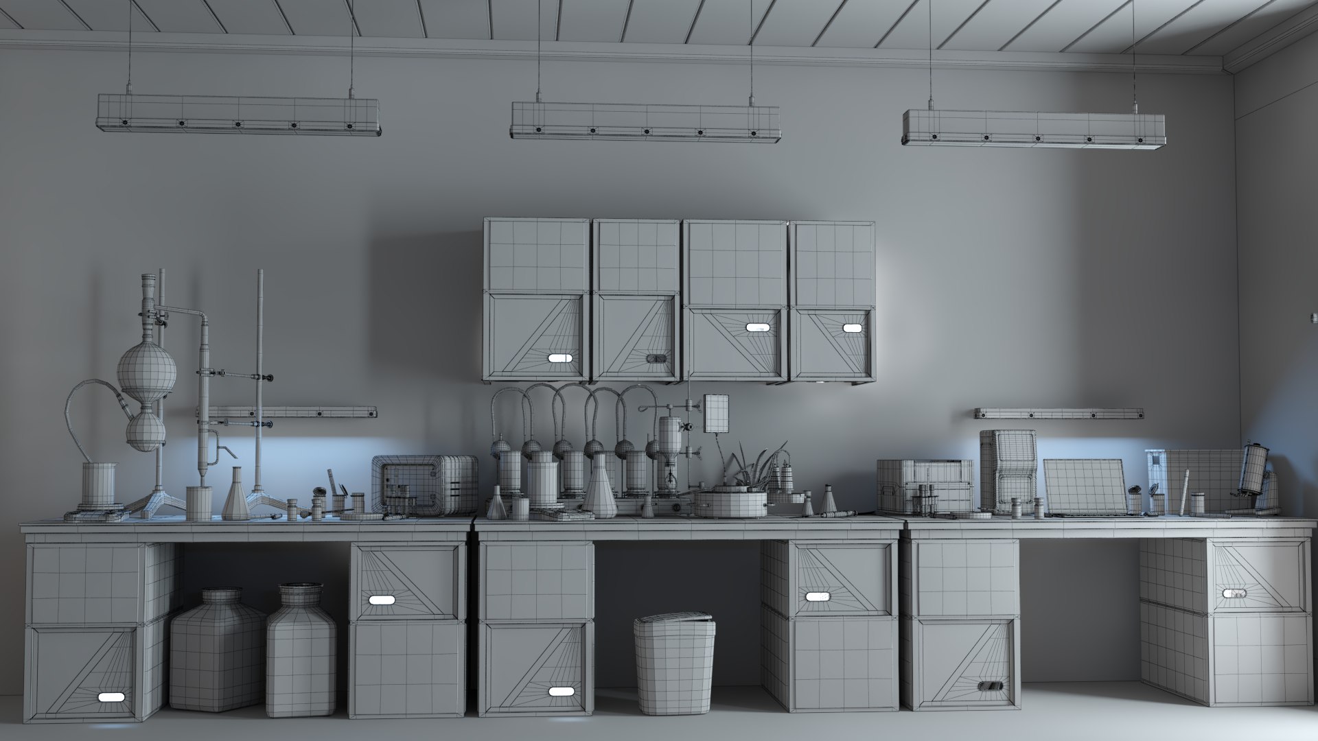 Laboratory Modern Night 3D - TurboSquid 1747202