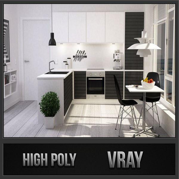 modern kitchen interior 001 3d dxf