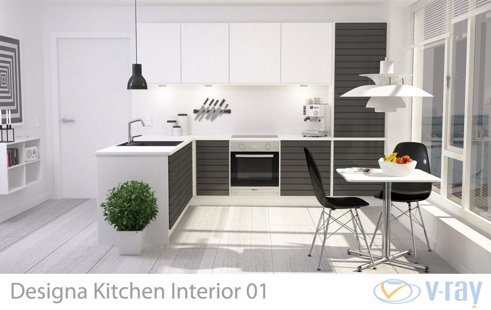 Modern Kitchen Interior 001 3d Dxf