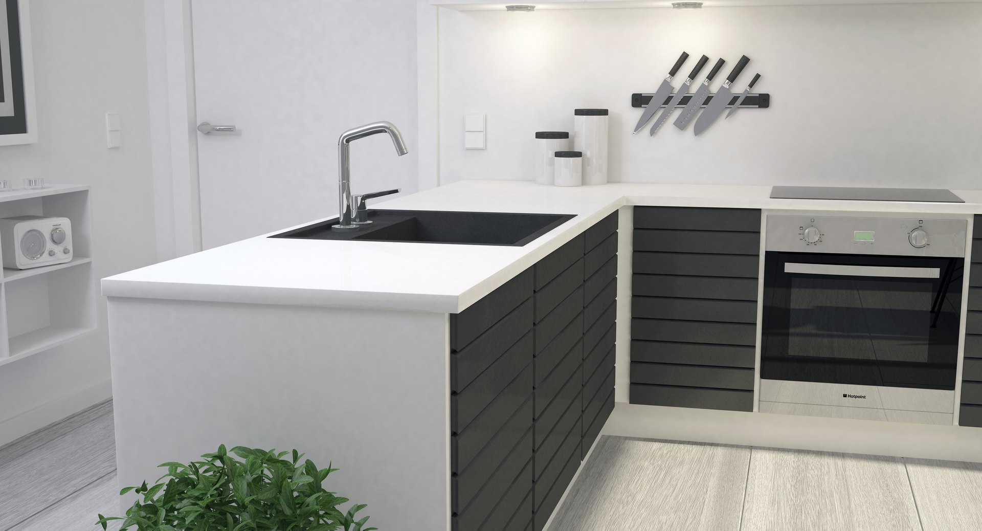Modern Kitchen Interior 001 3d Dxf