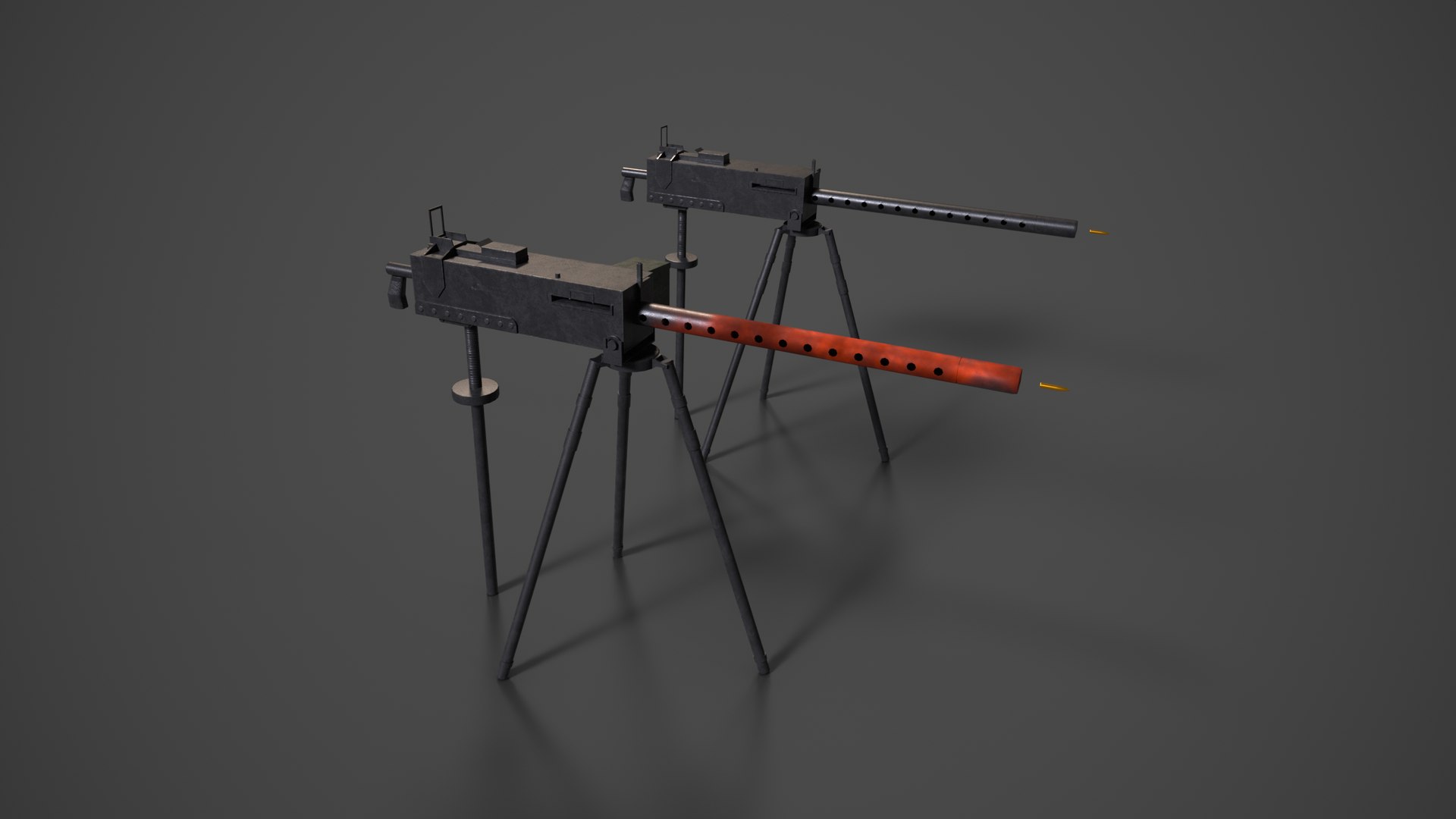 MachineGun Browning M1919 3D Model - TurboSquid 2093376
