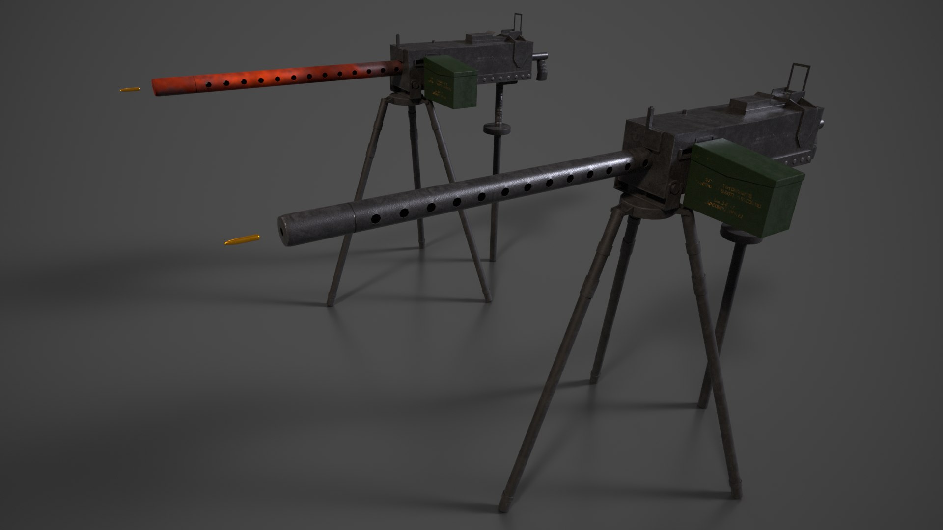 MachineGun Browning M1919 3D Model - TurboSquid 2093376