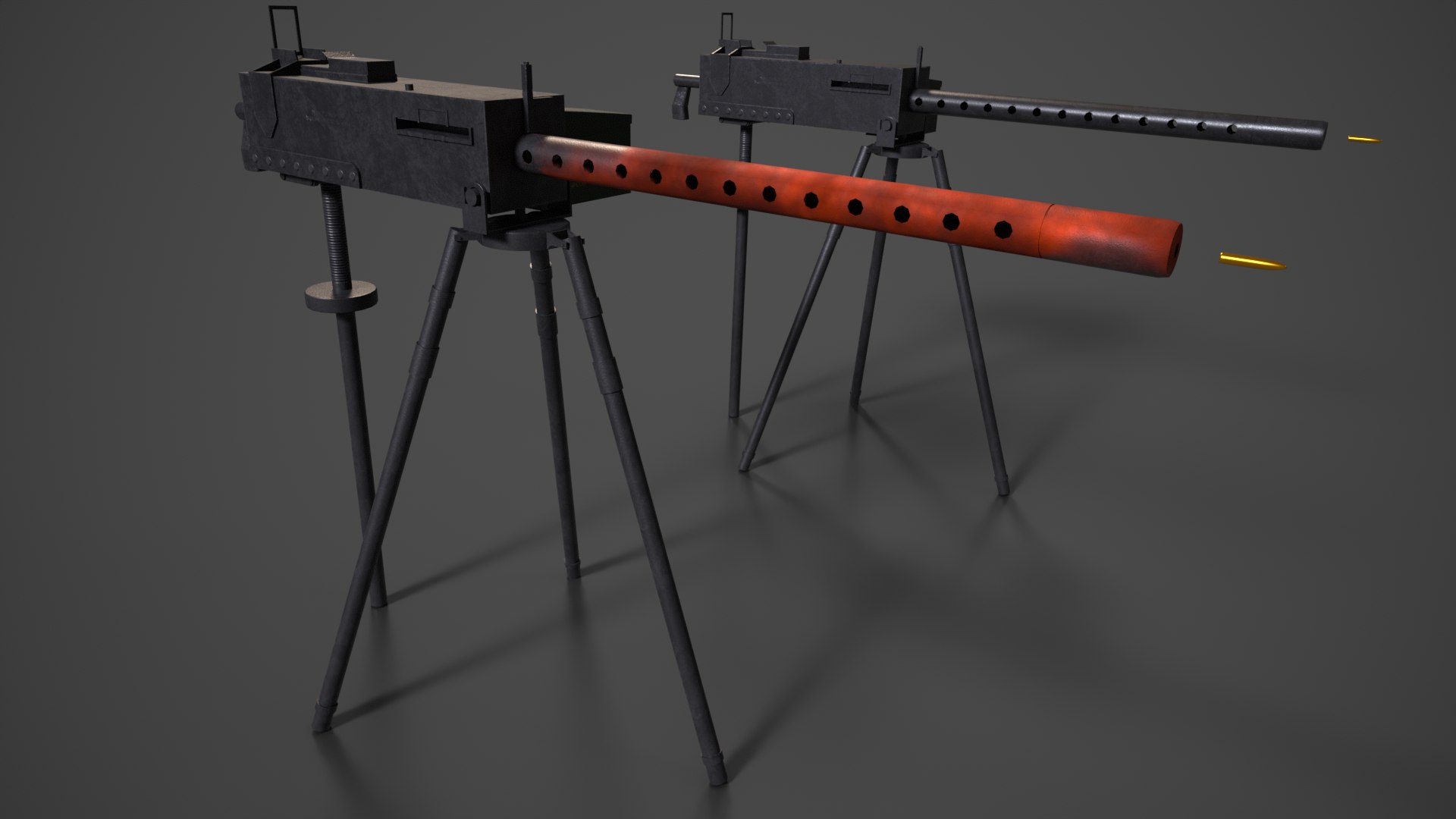 MachineGun Browning M1919 3D Model - TurboSquid 2093376